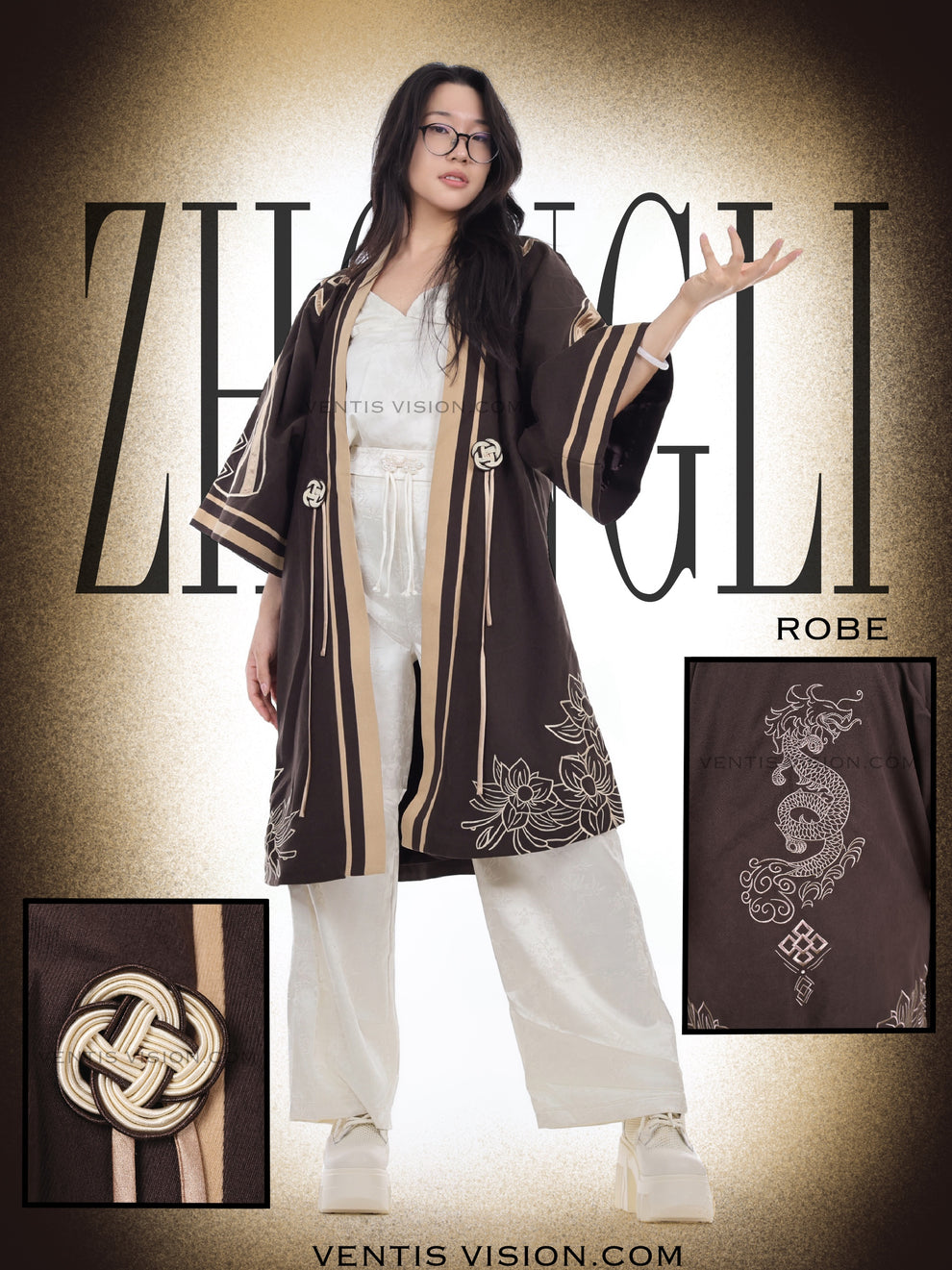 Zhongli Robe - A Luxury Robe that can be used for special outfits and high end Zhongli Cosplays ...